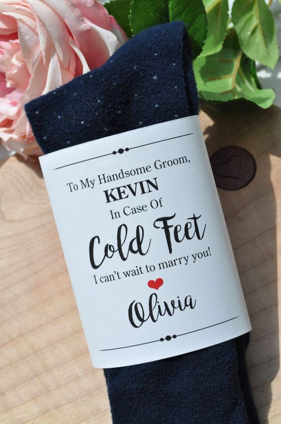In Case of Cold Feet Label, Wedding Cold Feet Sock Wrap, Groom Gift ...