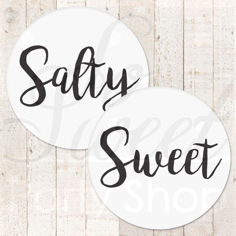 Sweet and Salty Stickers Wedding Favor Sticker Labels Treat | Etsy