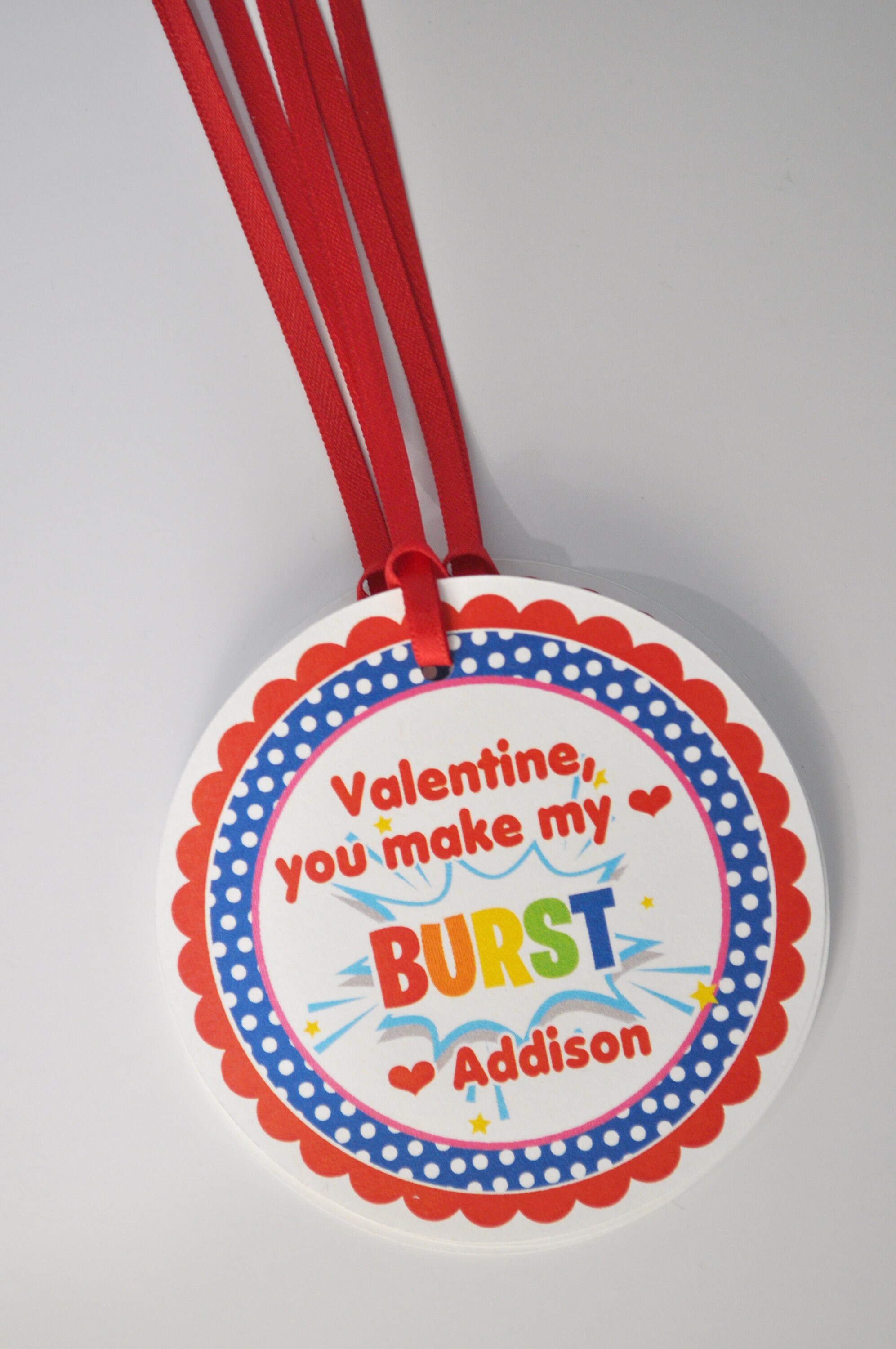 Starburst Valentine Tags, Kids School Valentines Day You Make My Heart ...