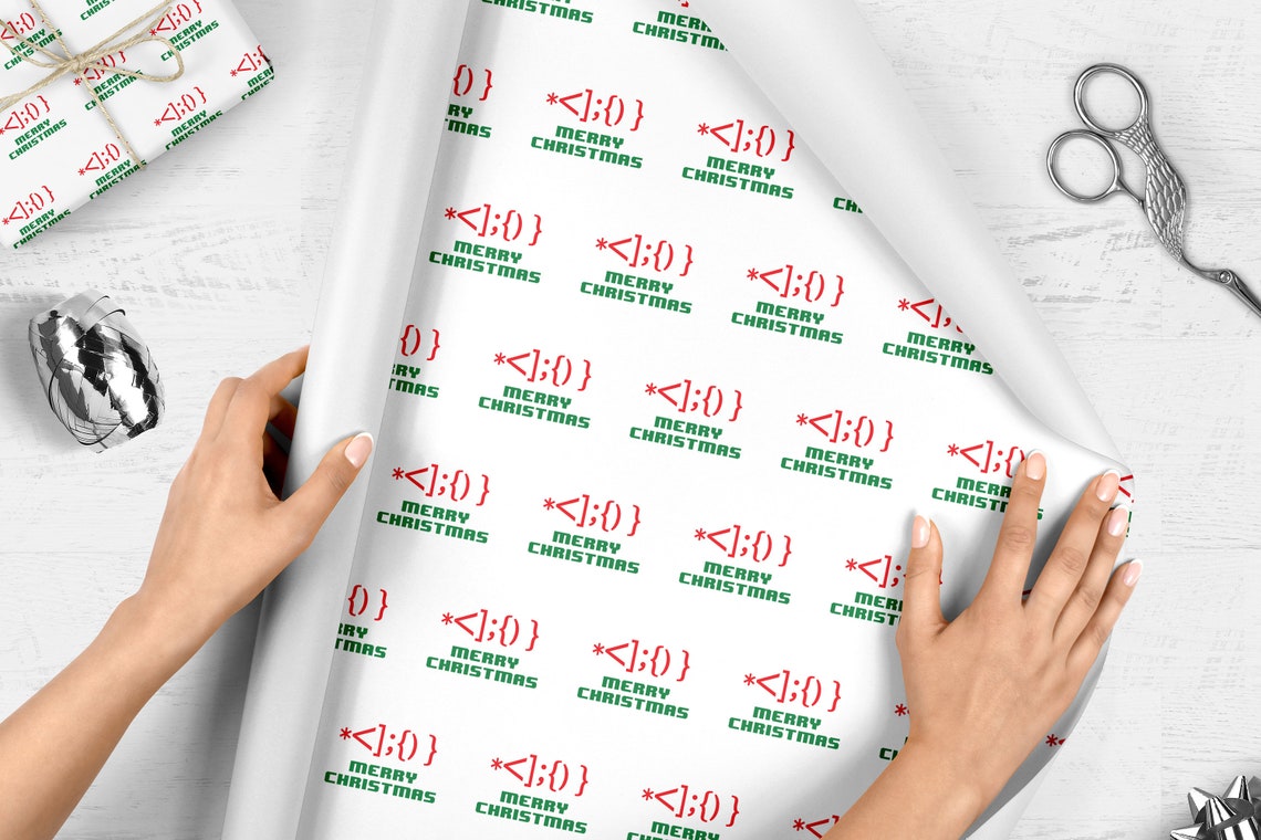 ASCII Art Christmas Gift Wrap 8 Bit Gamer Wrapping Paper - Etsy