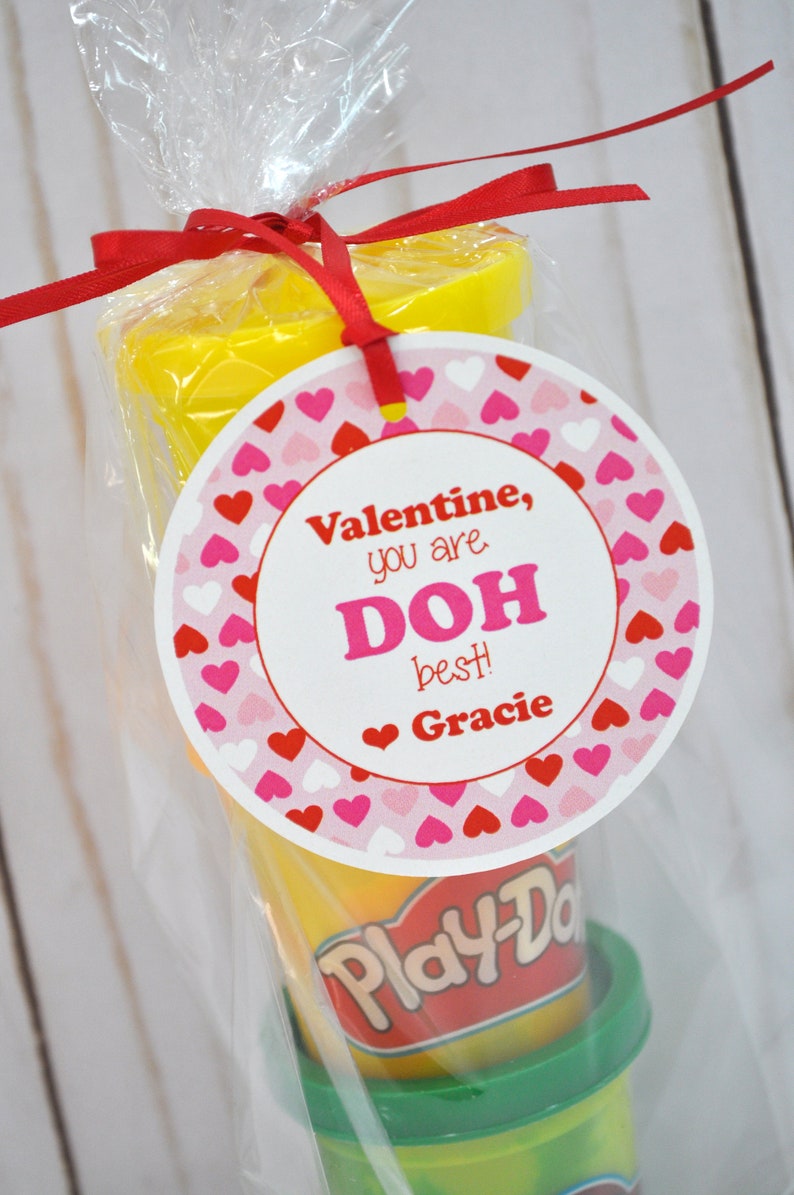 Doh Valentine Tags Kids School Valentines Day Playdoh Tags - Etsy