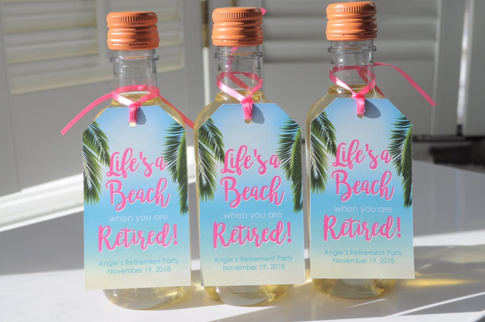 Beach Retirement Party Favor Tags Retirement Wine Favor Tags - Etsy