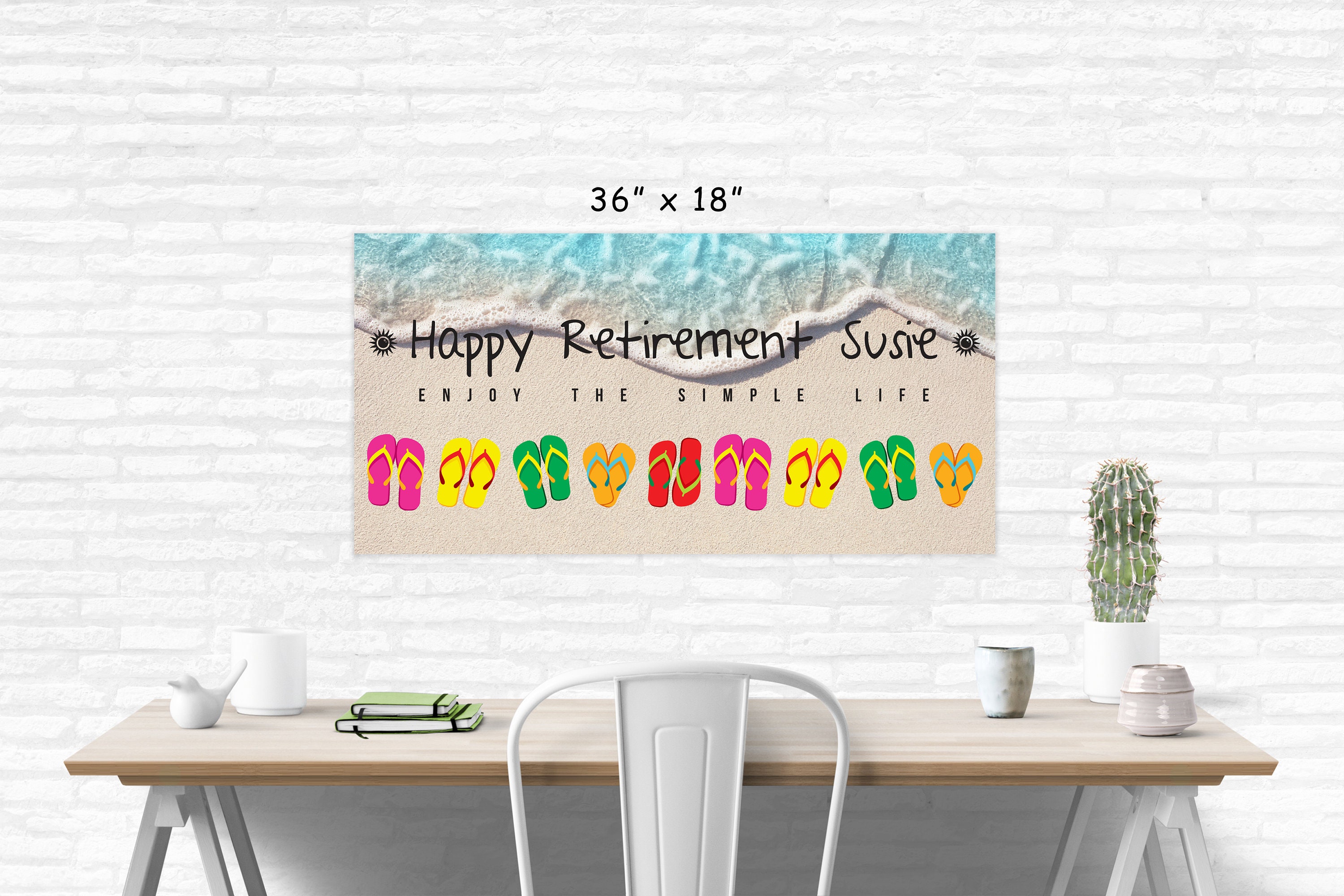 Personalized Beach Retirement Banner, Happy Retirement Decorations ...