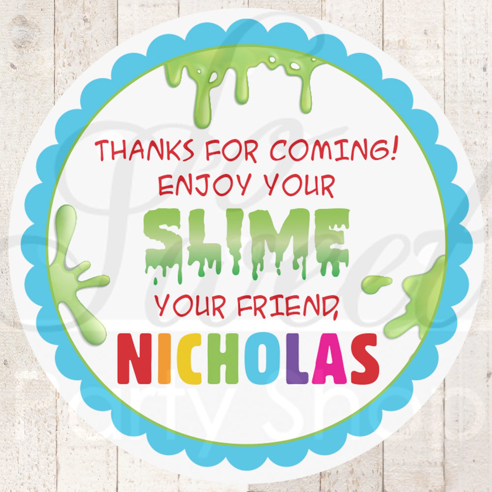 Slime Party Stickers Slime Favors Slime Party Favor Labels - Etsy