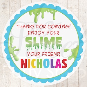 Slime Party Stickers Slime Favors Slime Party Favor Labels Party Time ...