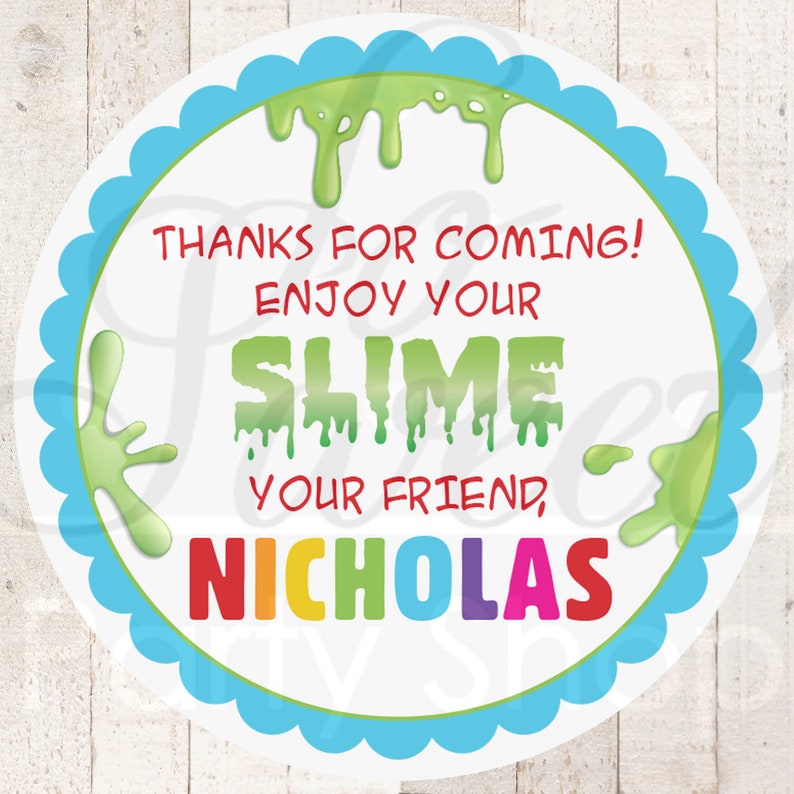 Slime Party Stickers Slime Favors Slime Party Favor Labels - Etsy