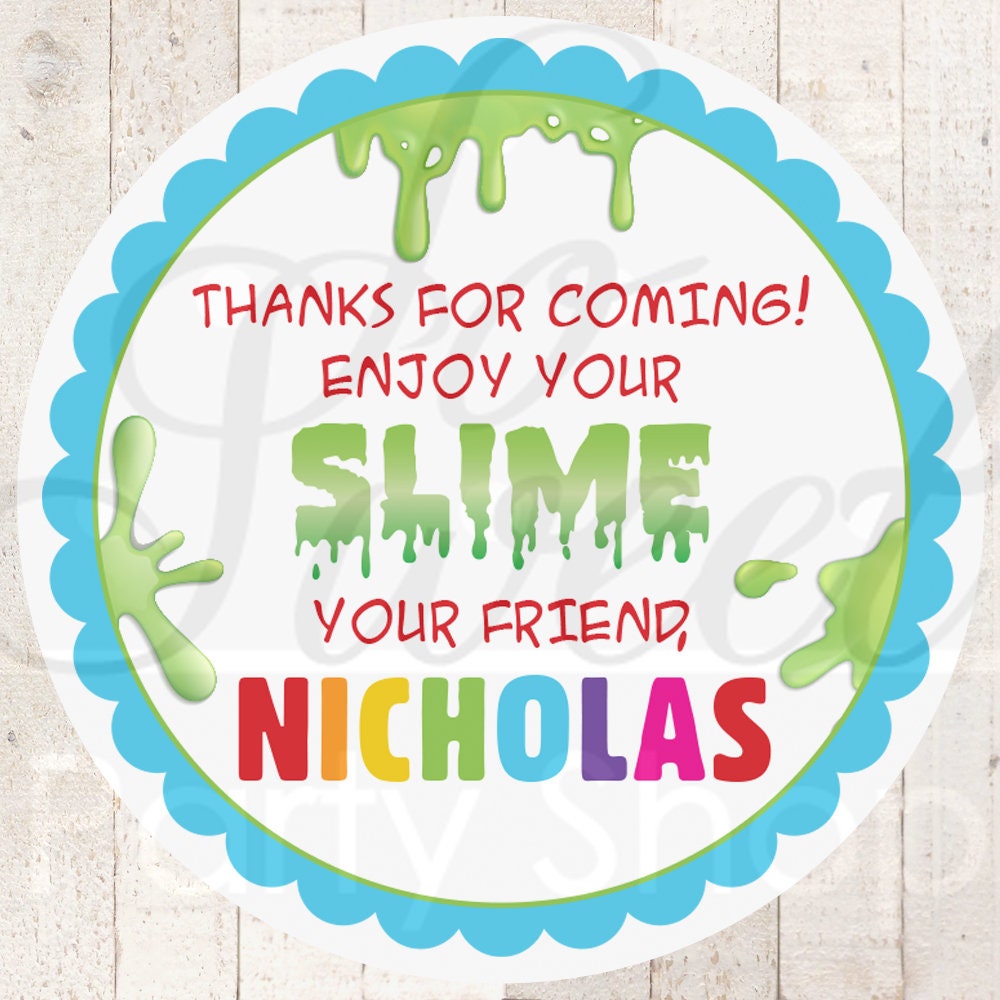 Slime Party Stickers Slime Favors Slime Party Favor Labels - Etsy