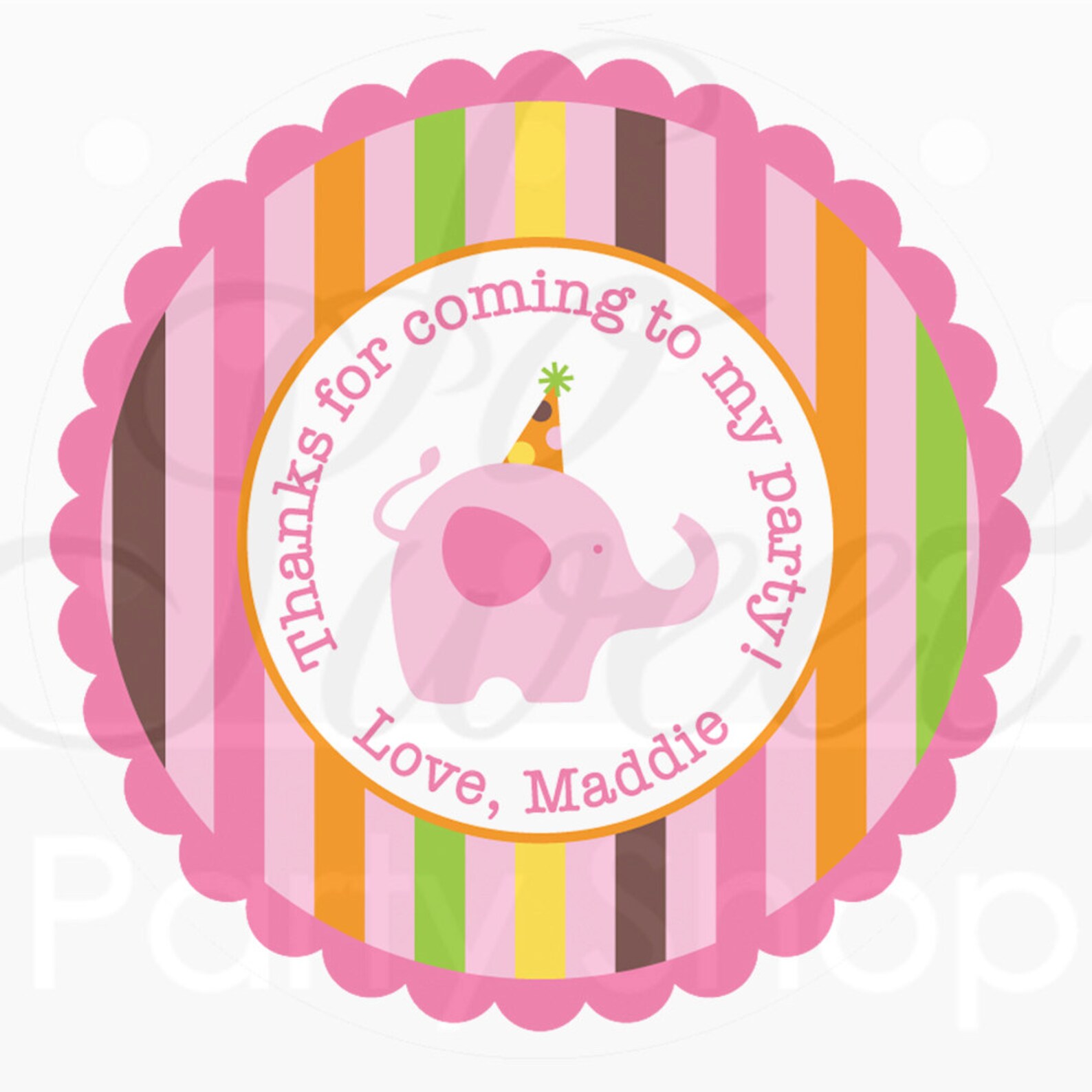 1st Birthday Favor Sticker Labels Thank You Stickers | Etsy