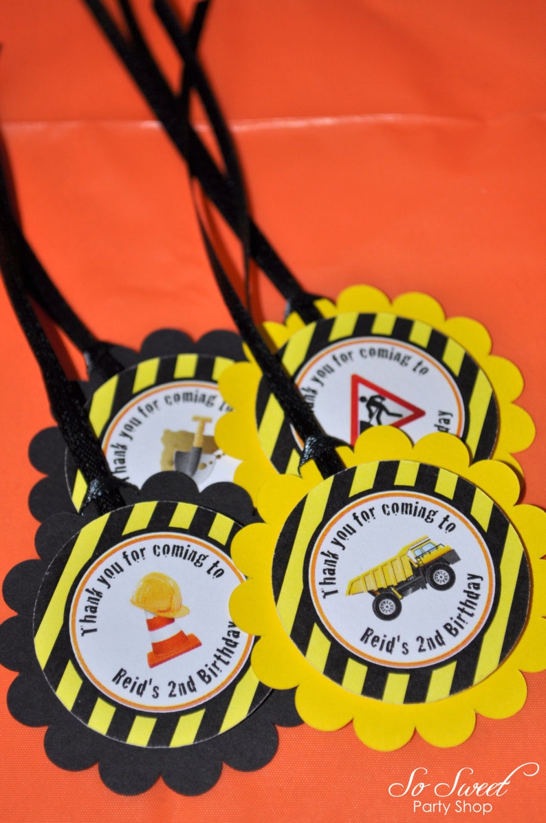 Construction Birthday Party Favor Tags Boys 1st Birthday - Etsy