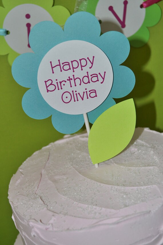 Birthday Cake Topper, Girls 1st Birthday Cake Topper, Personalized ...
