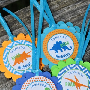 Dinosaur Party Favor Tags, Boys 1st Birthday, Dinosaur Theme Birthday ...