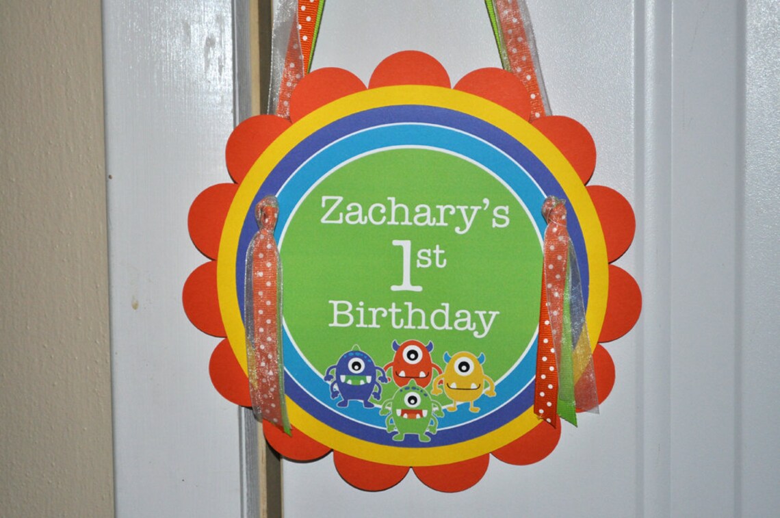 Monster Birthday Favor Sticker Labels Boys 1st Birthday - Etsy