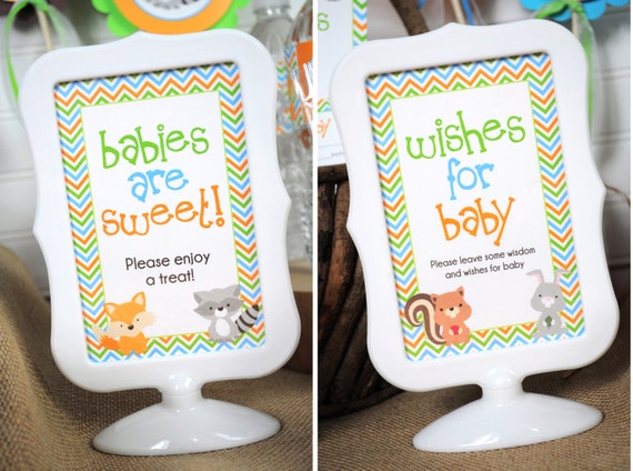 Woodland Baby Shower 4x6 SIGNS , Woodland Animals, Foxy Mama, Baby ...