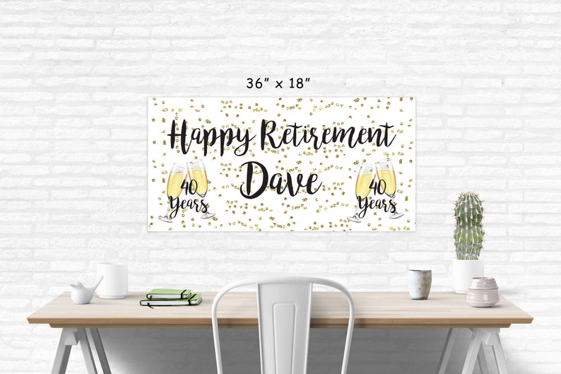 Retirement Banner Personalized Retirement Decorations Coworker ...