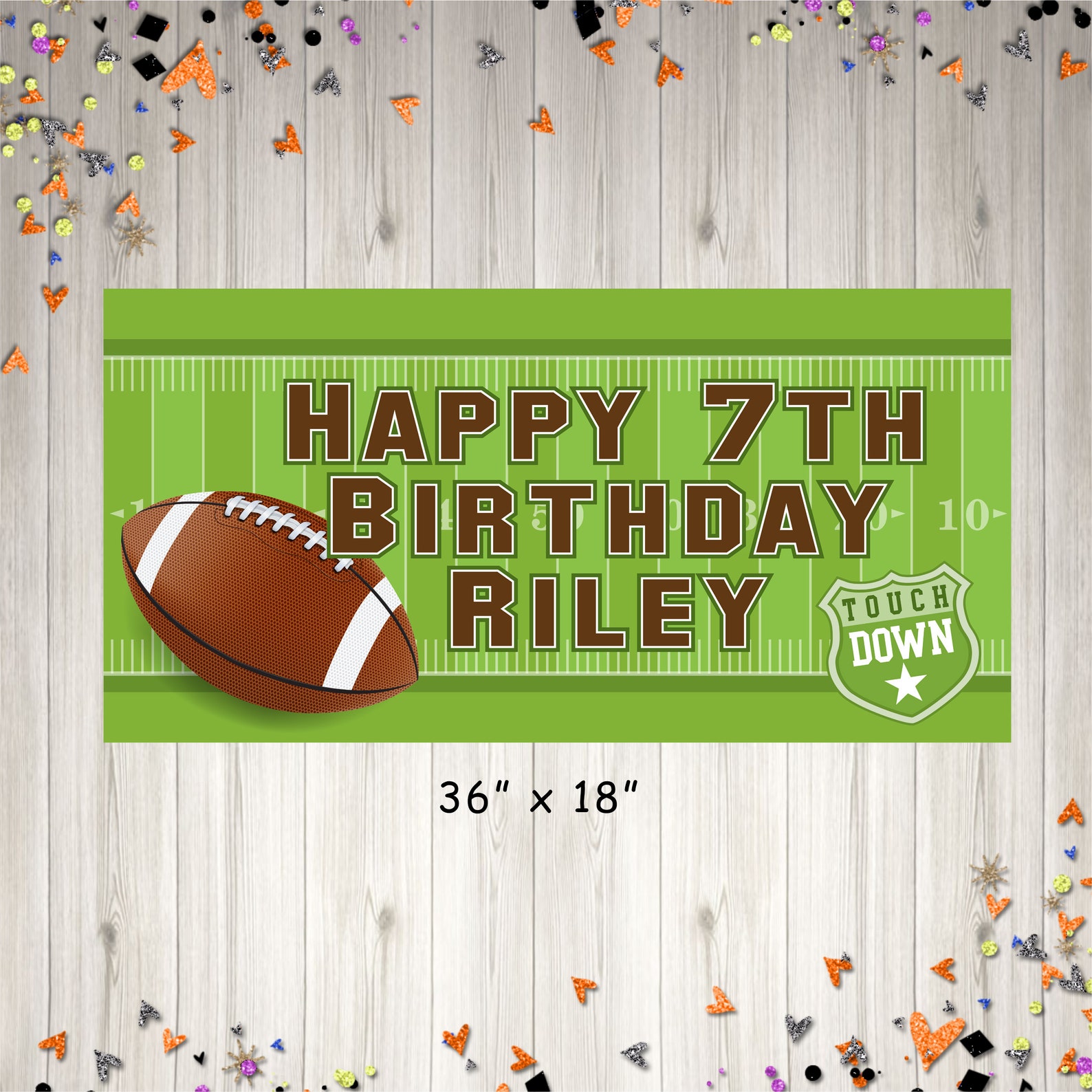 Football Birthday Party Banner Sports Birthday Banner | Etsy