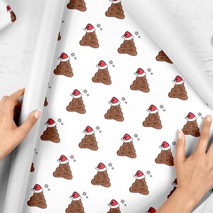 Funny Wrapping Paper, Poop Cool Shit for Christmas Gift Wrap Sheets ...