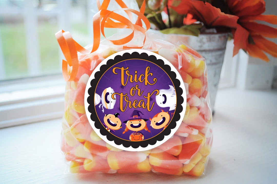 Trick or Treat Favor Stickers Halloween, School Halloween Favors ...