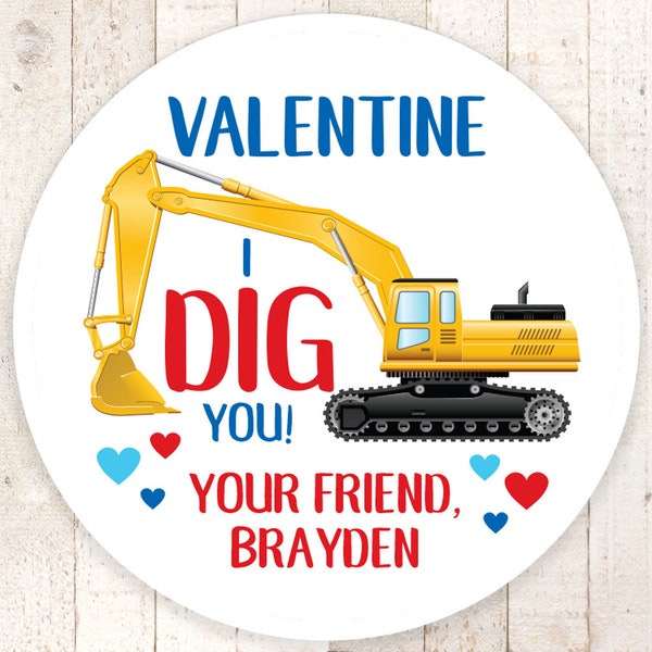 I Dig You Valentine Stickers - Etsy