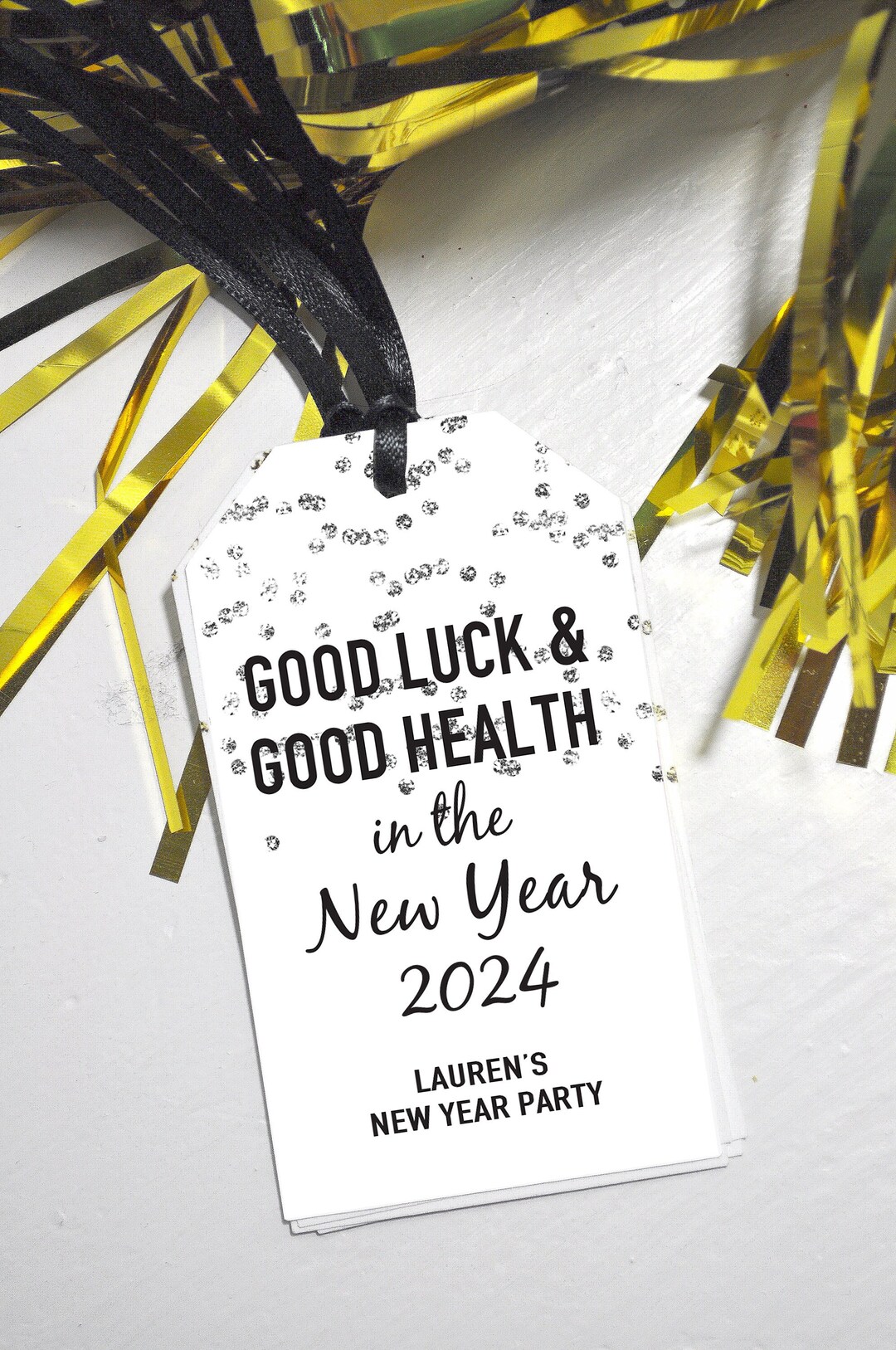 New Years Eve Party 2024 Favor Tags, Good Luck and Good Health New ...