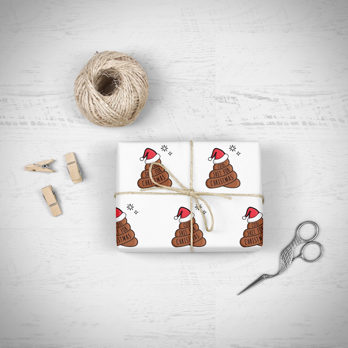 Funny Wrapping Paper Poop Cool Shit for Christmas Gift Wrap | Etsy