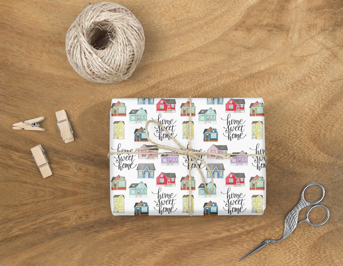 Housewarming Gift Wrap New House Gift Wrapping Paper Home - Etsy