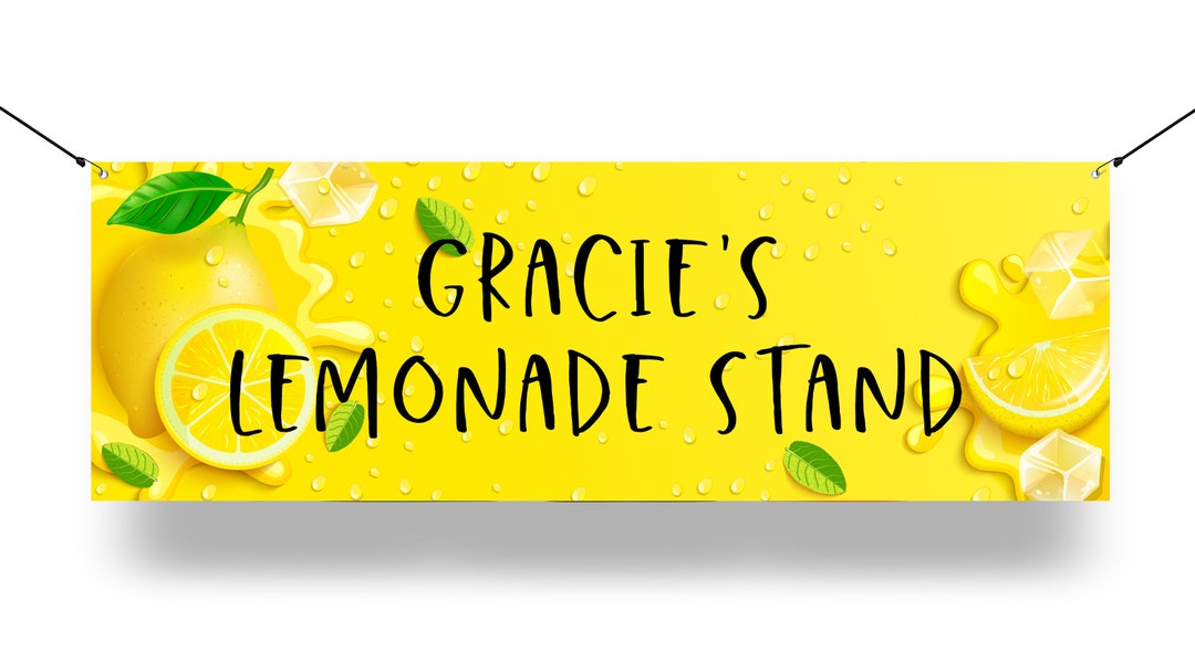 Lemonade Stand Sign Banner Personalized Outdoor Vinyl Banner Printed ...