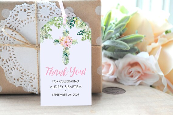 Baptism Favor Tags Girl, Thank You Tags First Holy Communion Favor Tag ...