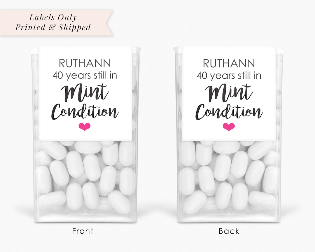 40th Birthday or Any Birthday Party Tic Tac Labels Favors Still in Mint ...