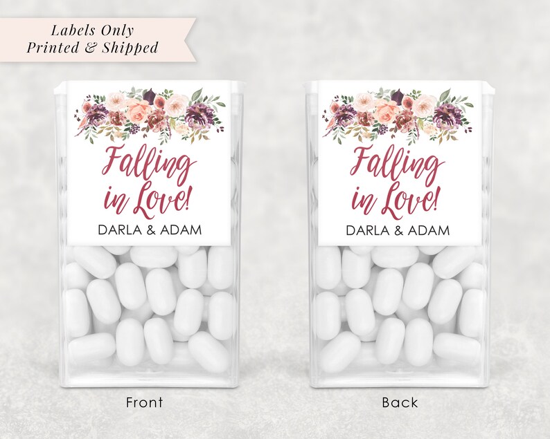 Wedding Favors Tic Tac Labels Mint to Be Fall Floral Bridal - Etsy