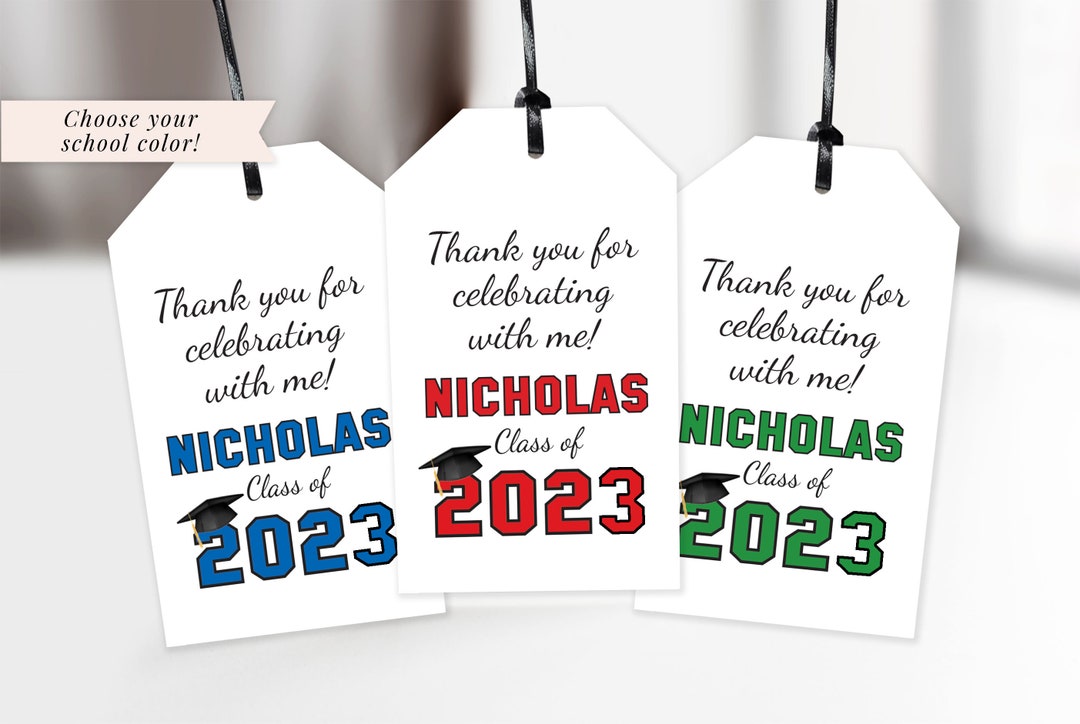 Graduation Thank You Tags Class of 2023 Favors Graduation Party Favor ...