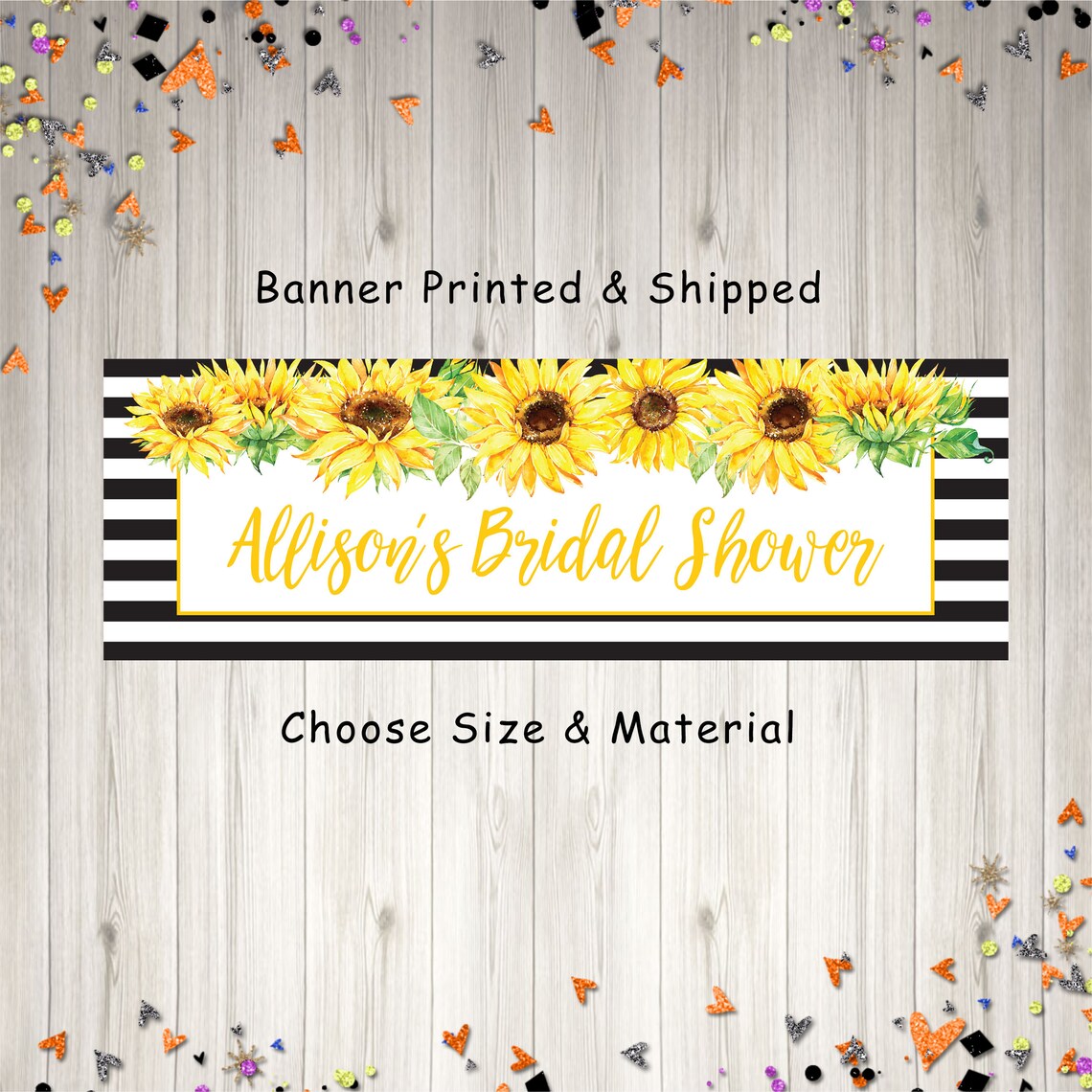 Sunflower Bridal Shower Banner Fall Sunflower Bridal Shower Decorations ...