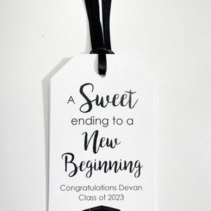 Graduation Tags Sweet Ending to a New Beginning Party Favor Tags ...