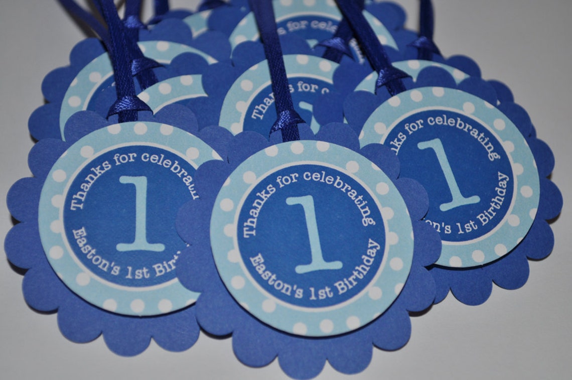 Birthday Party Favor Tags Boys 1st Birthday Favors Dark - Etsy