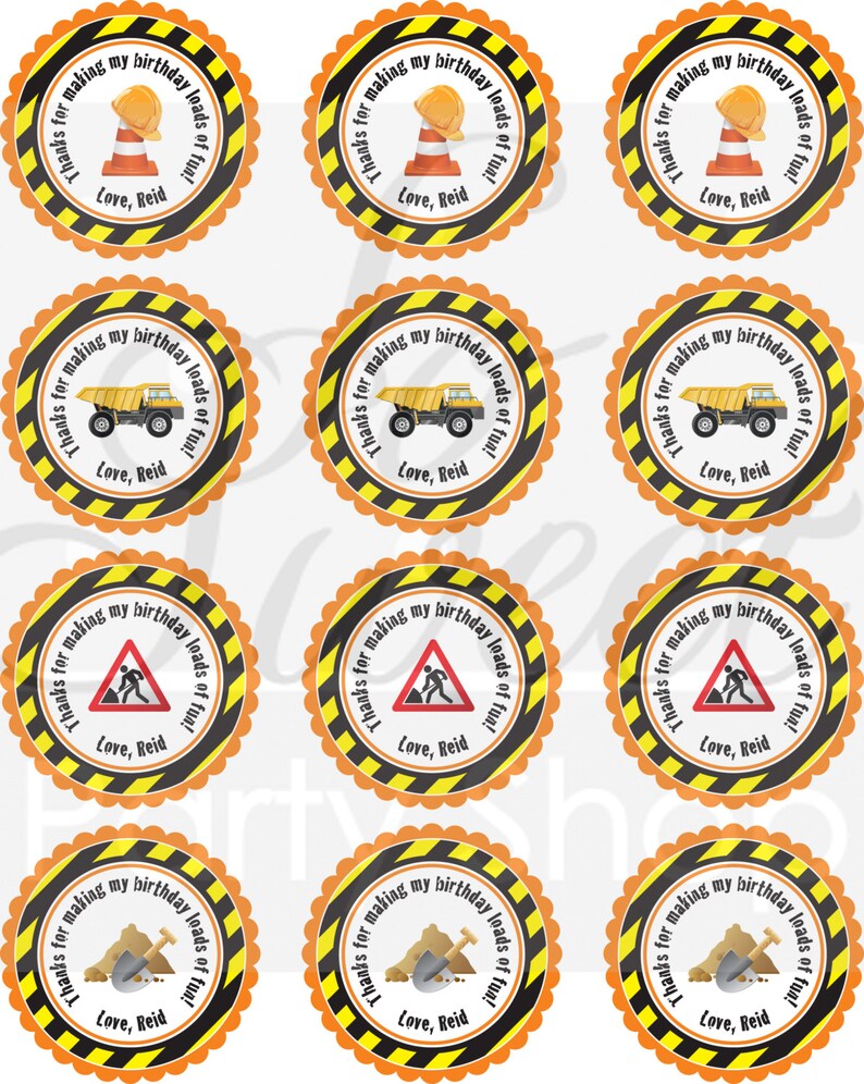 Construction Birthday Stickers Party Favor Stickers Boys 1st - Etsy