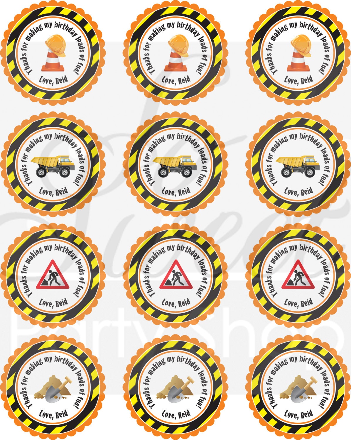 Construction Birthday Stickers Party Favor Stickers Boys 1st - Etsy