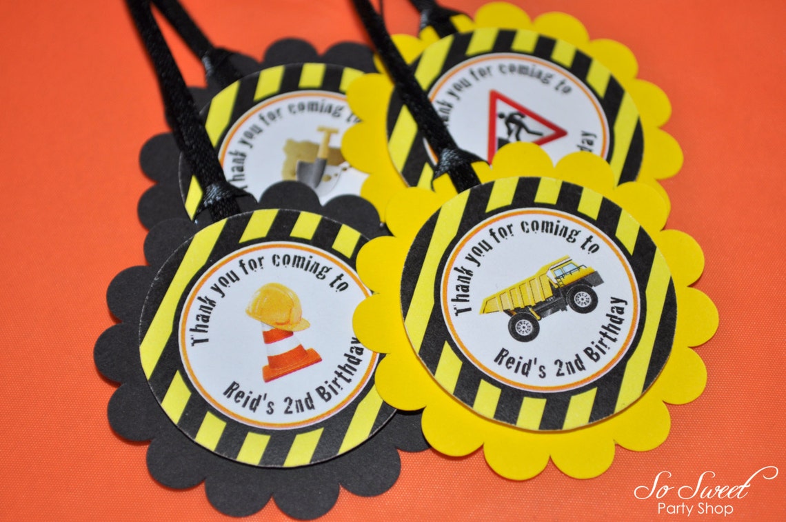 Construction Birthday Party Favor Tags Boys 1st Birthday - Etsy