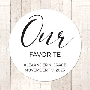 His Her and Our Favorite Stickers Wedding Favor Stickers Treat Bag ...