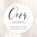 His Her and Our Favorite Stickers Wedding Favor Stickers Treat Bag ...