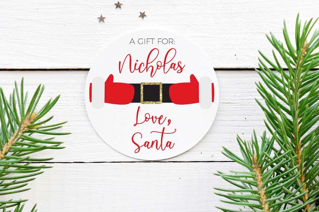 Santa Christmas Stickers, From Santa Gift Tags, Christmas Labels, Happy ...