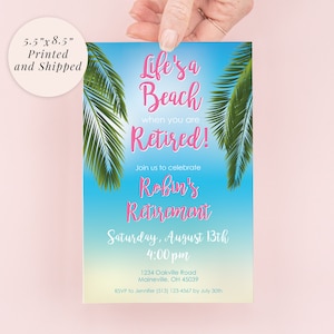 Beach Retirement Party Invitations Life's A Beach When You Are Retired ...