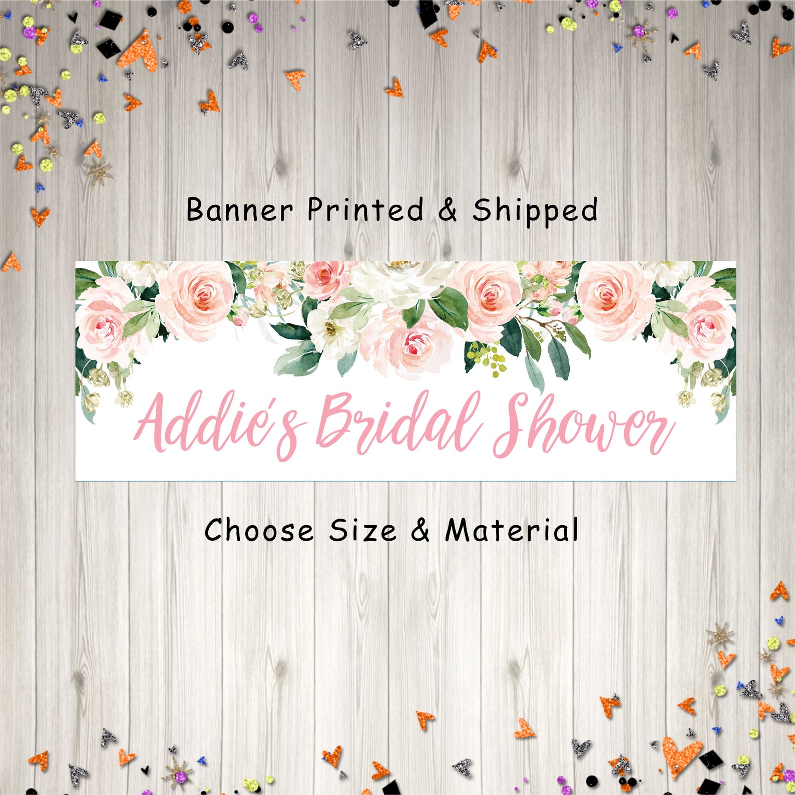Bridal Shower Banner Blush Pink Floral Bridal Shower - Etsy
