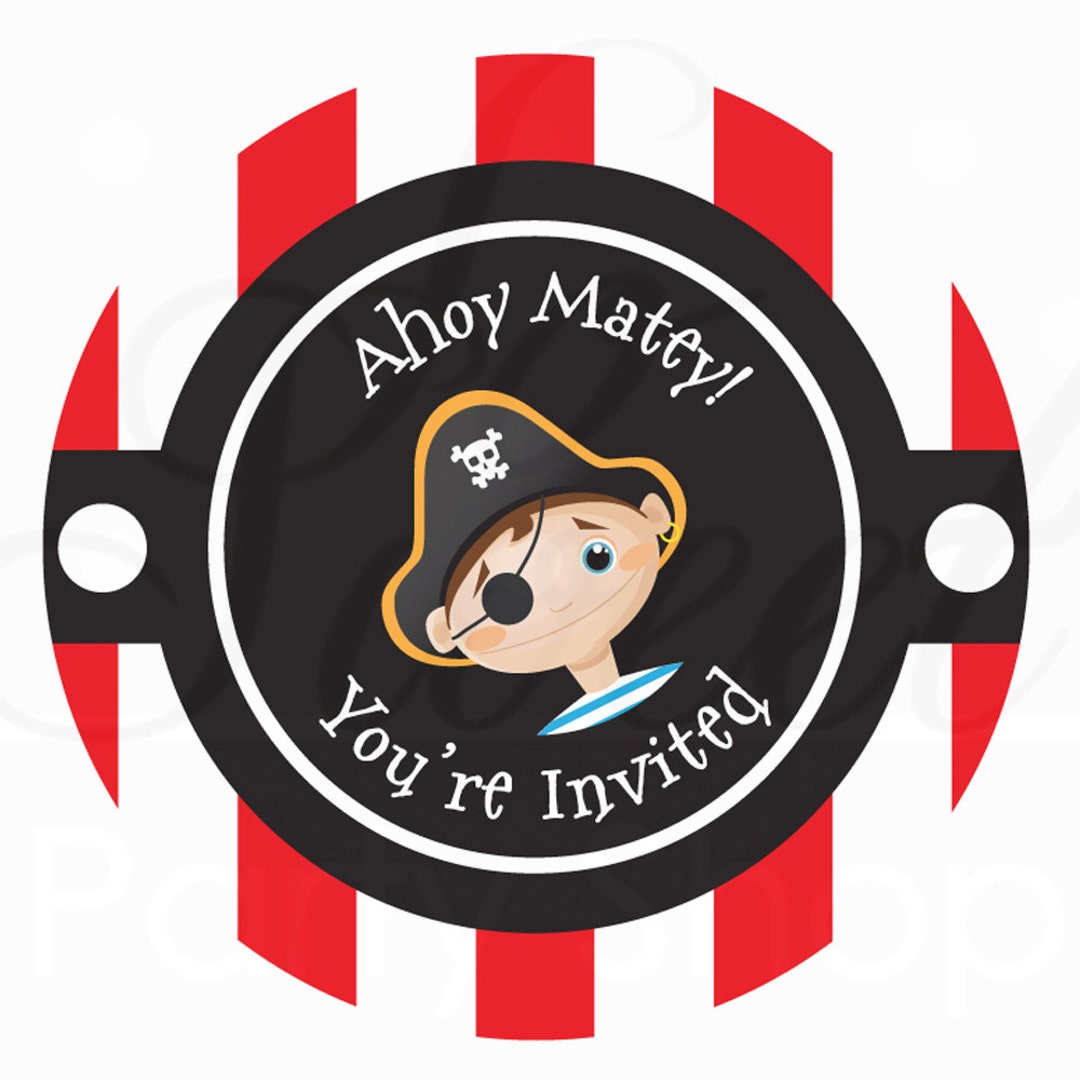 Birthday Favor Sticker Labels, Pirate Theme, Personalized, Pirate Party ...