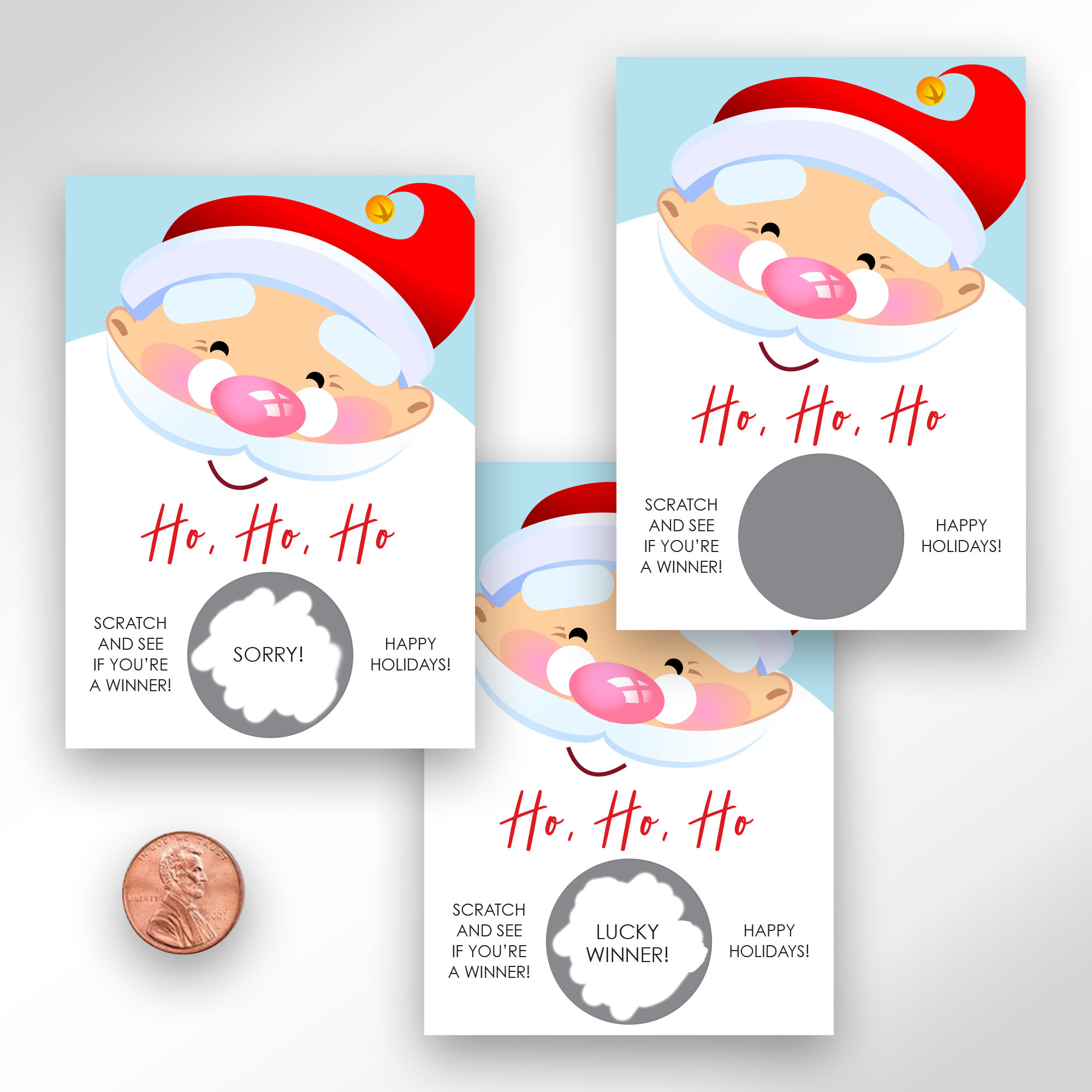 Personalized Santa Christmas Party Game Scratch off Ticket Cards ...