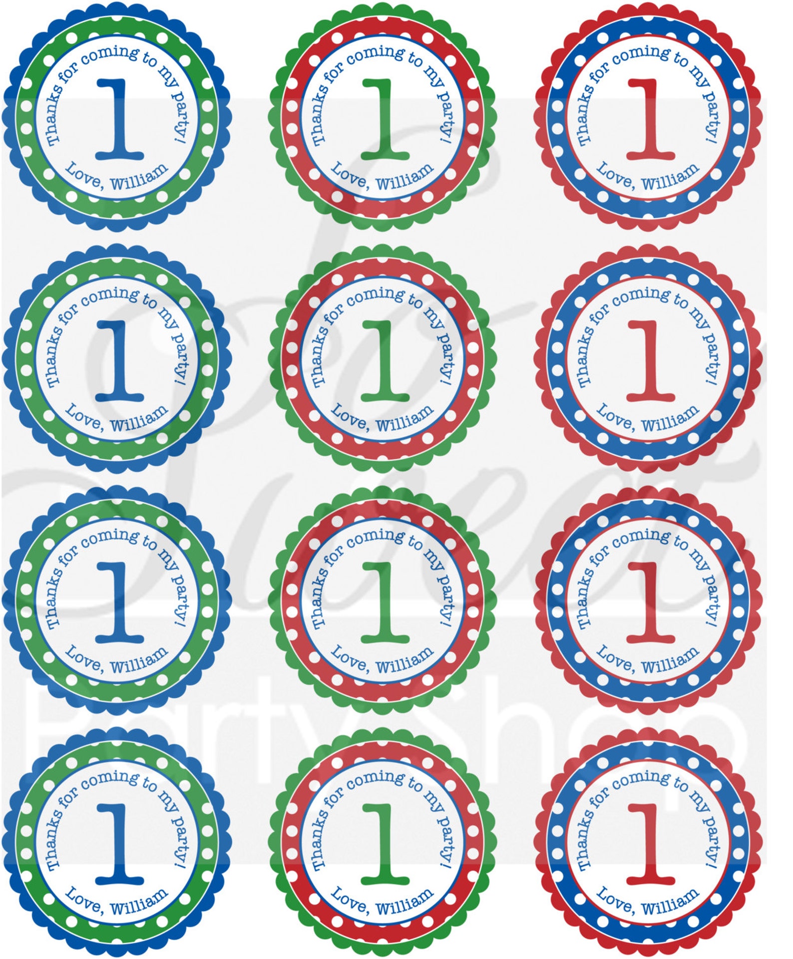 Birthday Stickers Favor Labels Boys 1st Birthday Kids | Etsy