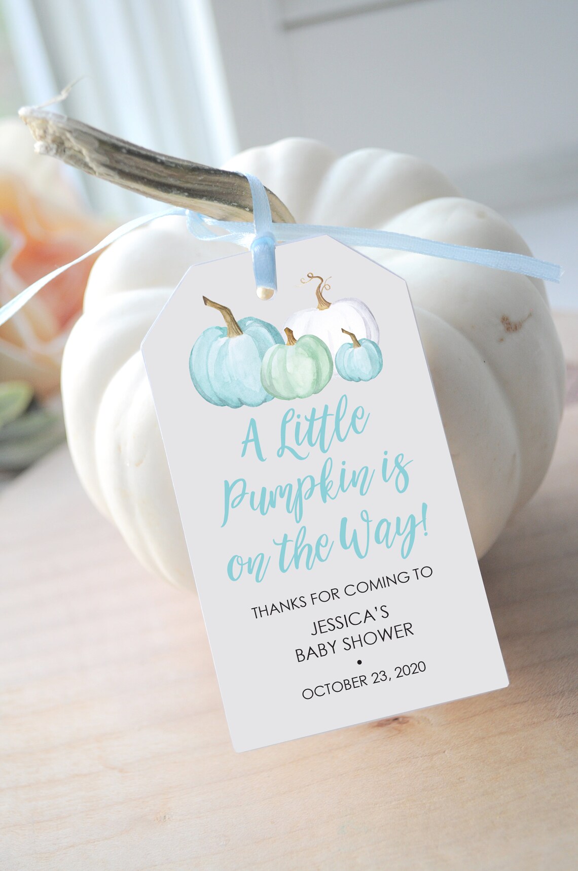 It's A Little Pumpkin Boy Baby Shower Blue Pumpkin Favor | Etsy