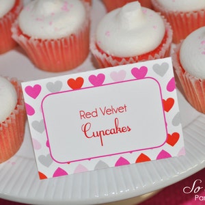 Valentine Birthday Food Label Buffet Cards- Valentine's Day - February ...