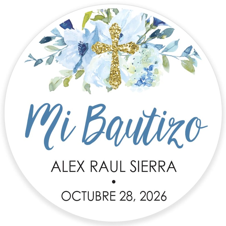 Mi Bautizo Baptism Spanish Thank You Favor Stickers Boys Baptism Favor