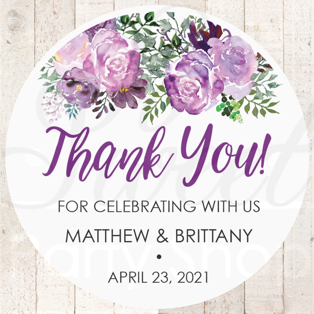 Wedding Favor Stickers, Thank You Stickers, Wedding Favor Sticker ...