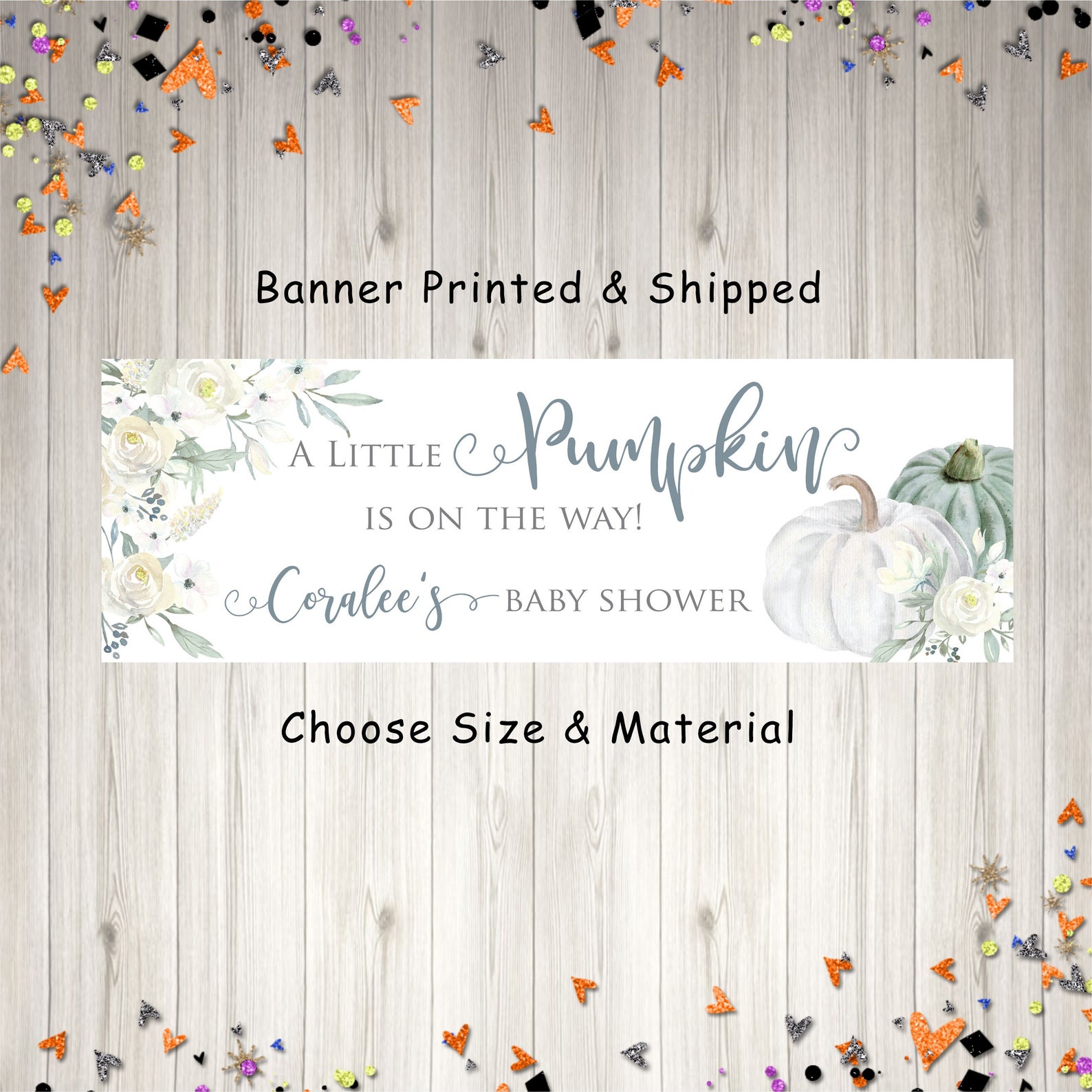 Pumpkin Baby Shower Banner Little Pumpkin is on the Way Baby - Etsy