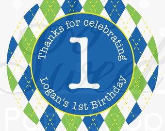 Boys 1st Birthday Personalized Stickers Party Favor Tags | Etsy
